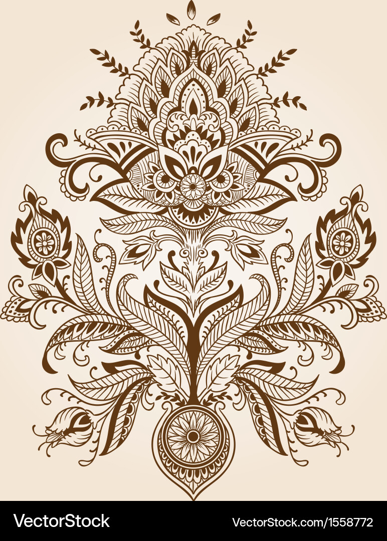 Floral Paisley Tattoo Vector Images (over 5,200)