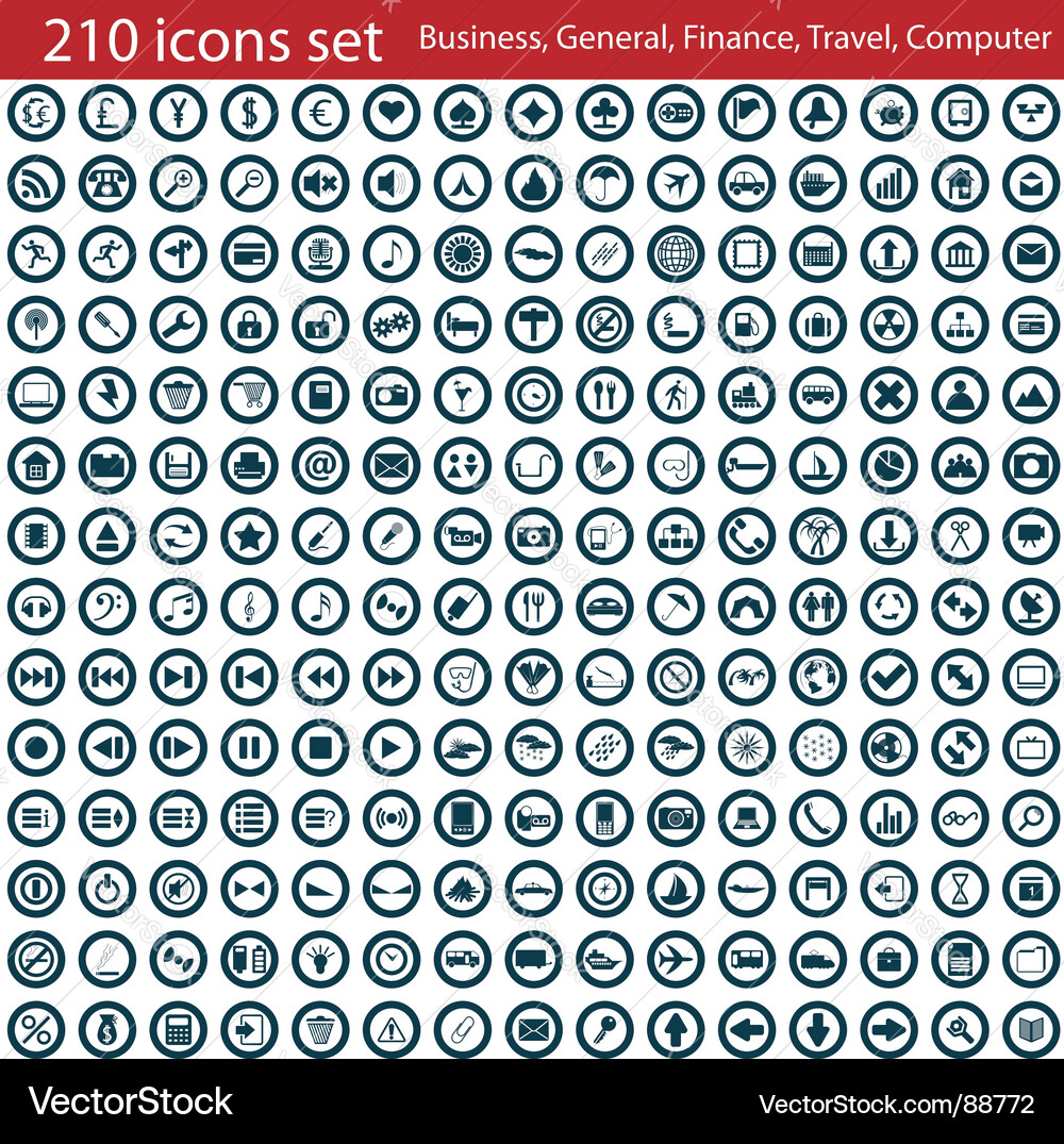 Icons set Royalty Free Vector Image - VectorStock