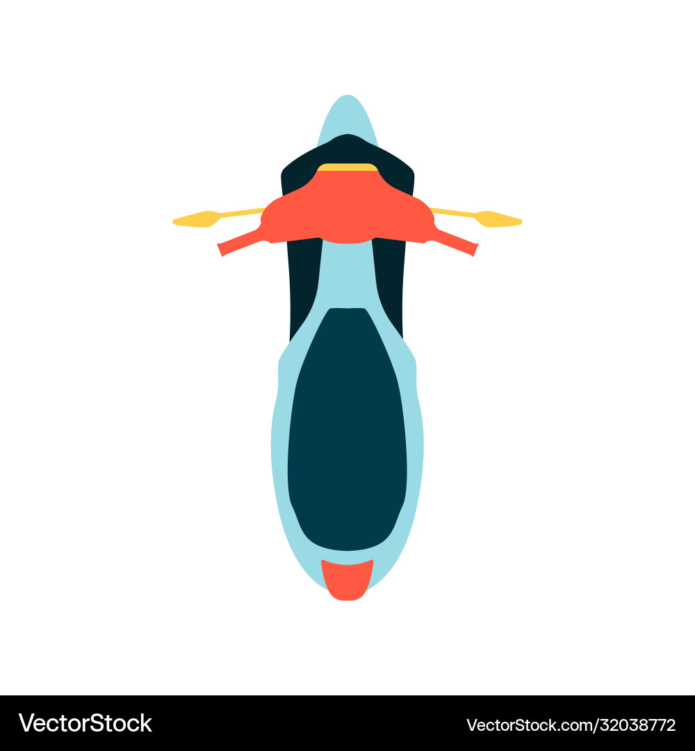 Motorcycle with a windshield and top viewn flat Vector Image