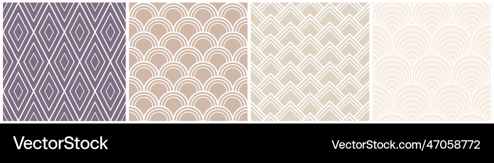 Set of seamless geometric color patterns Vector Image