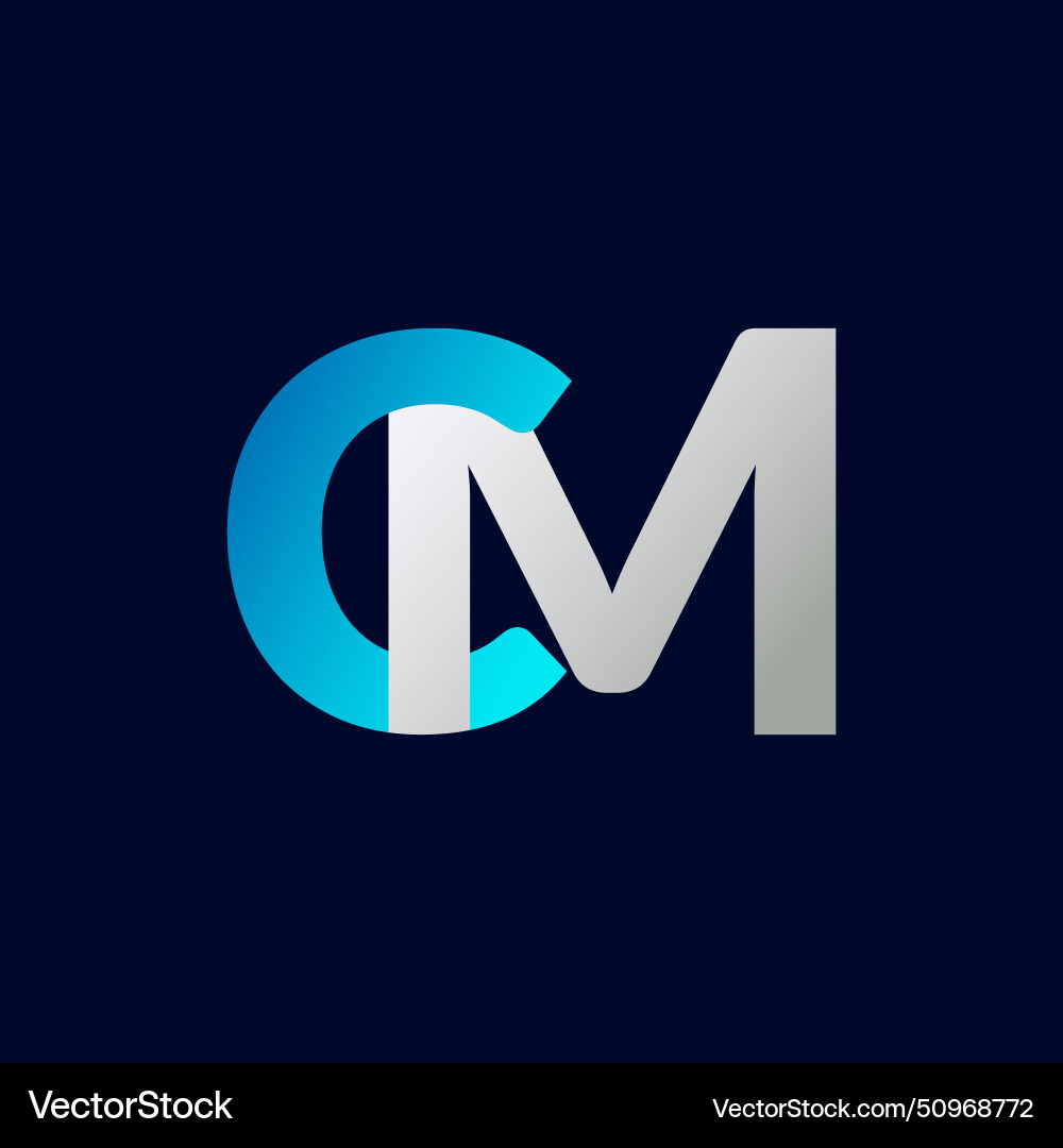 Unique cm letter logo icon template Royalty Free Vector