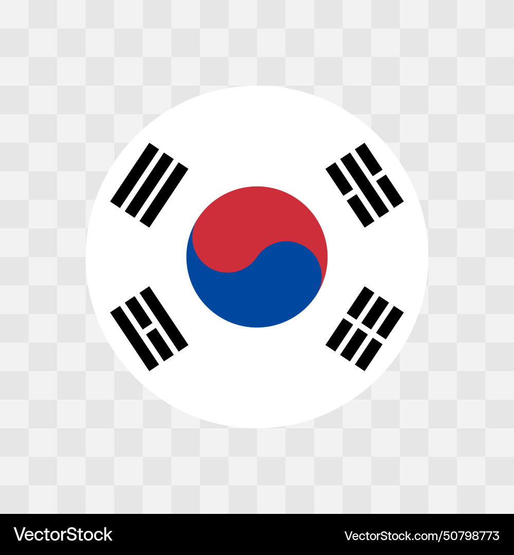 Circle flag of south korea Royalty Free Vector Image