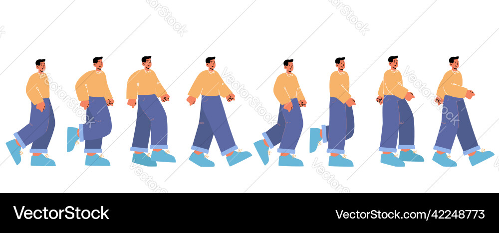 Cycle sequence of man walk Royalty Free Vector Image