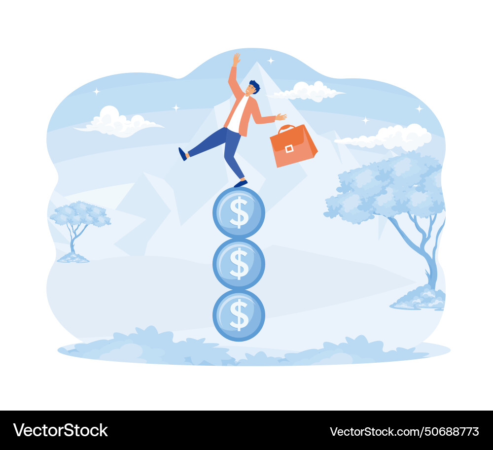 Financial instability concept businessman Vector Image Financial instability concept businessman Vector Image