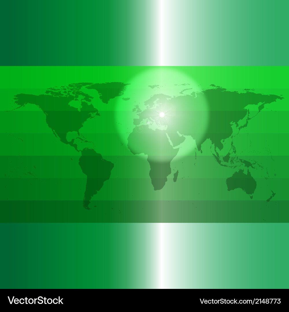 Green world map Royalty Free Vector Image - VectorStock