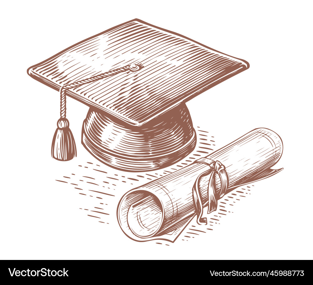 Cap And Diploma Drawing
