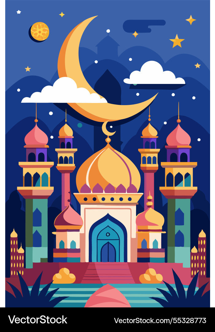 Islamic celebration background for eid fitr Vector Image