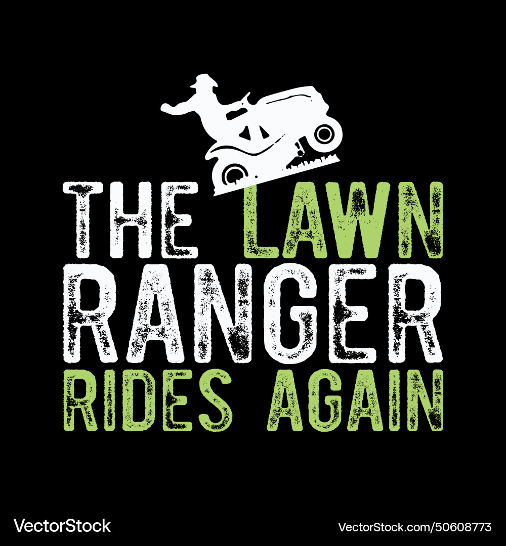 Lawn ranger rides again - funny mowing Royalty Free Vector