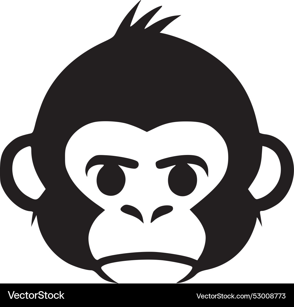 Monkey - black and white isolated icon Royalty Free Vector