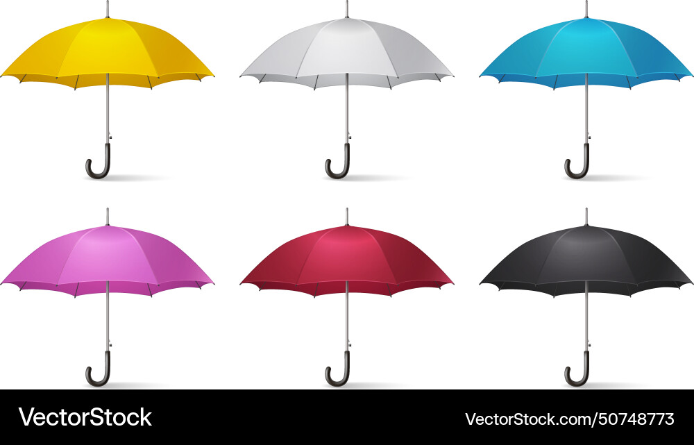 Realistic umbrella icon set Royalty Free Vector Image