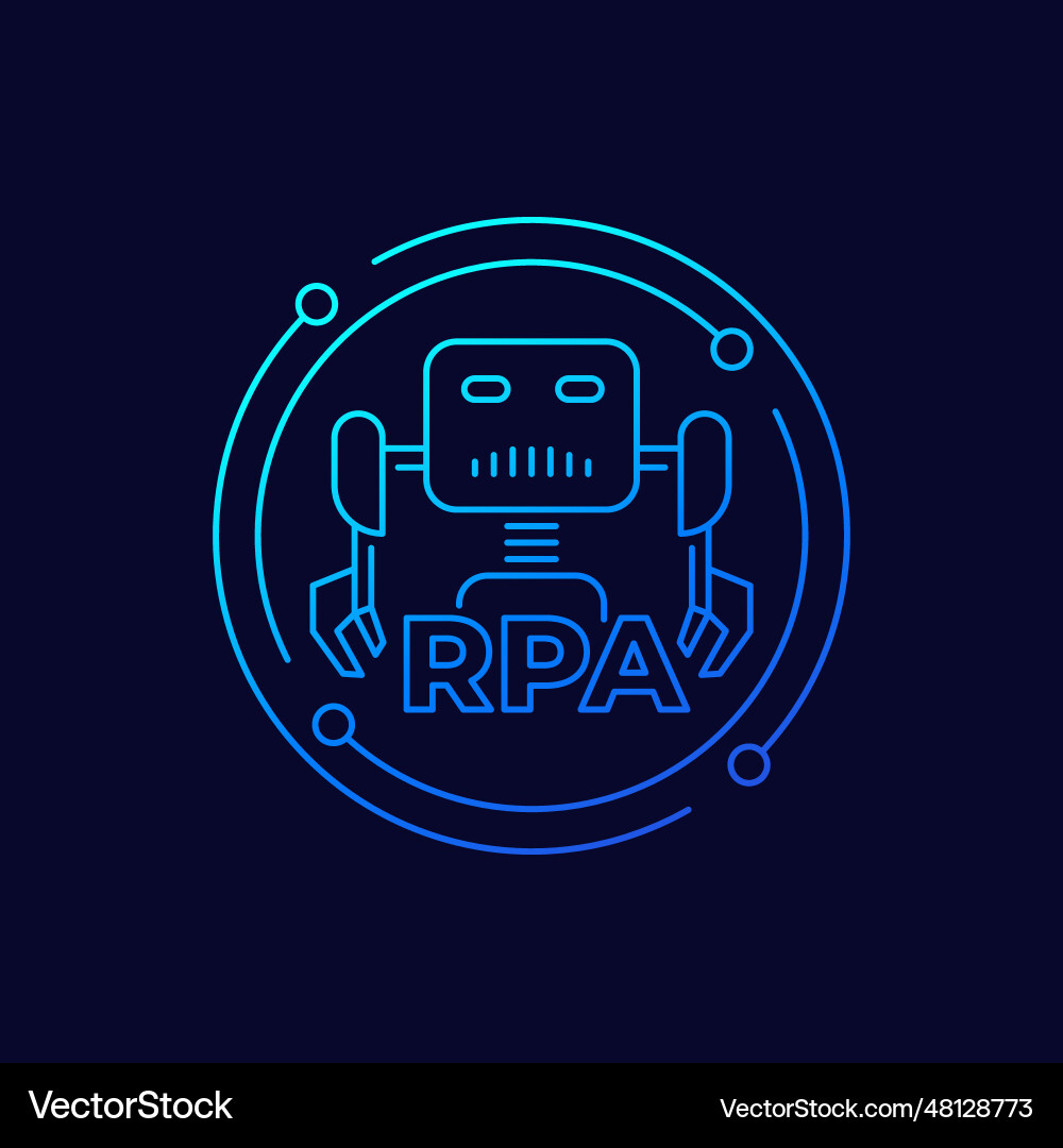 Rpa bot icon robotic process automation Royalty Free Vector