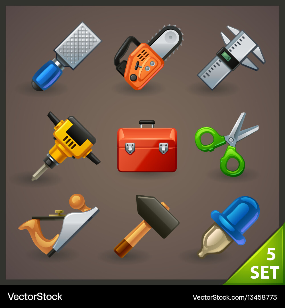 Tools icon set-5 Royalty Free Vector Image - VectorStock