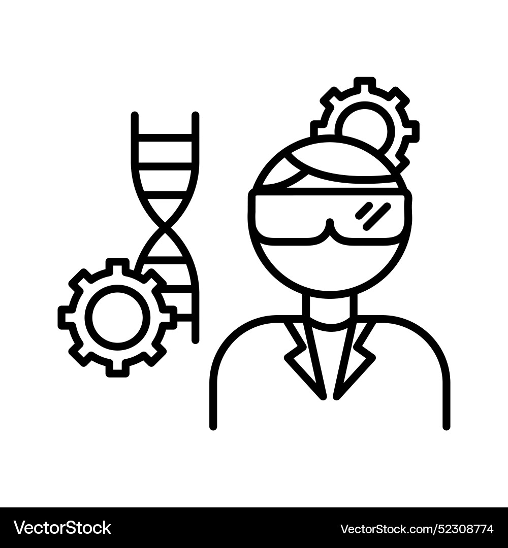 Biomedical engineer icon linear logo mark Vector Image