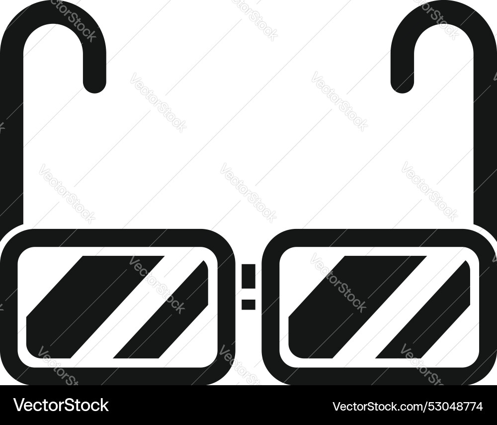 Black simple glasses icon representing vision Vector Image