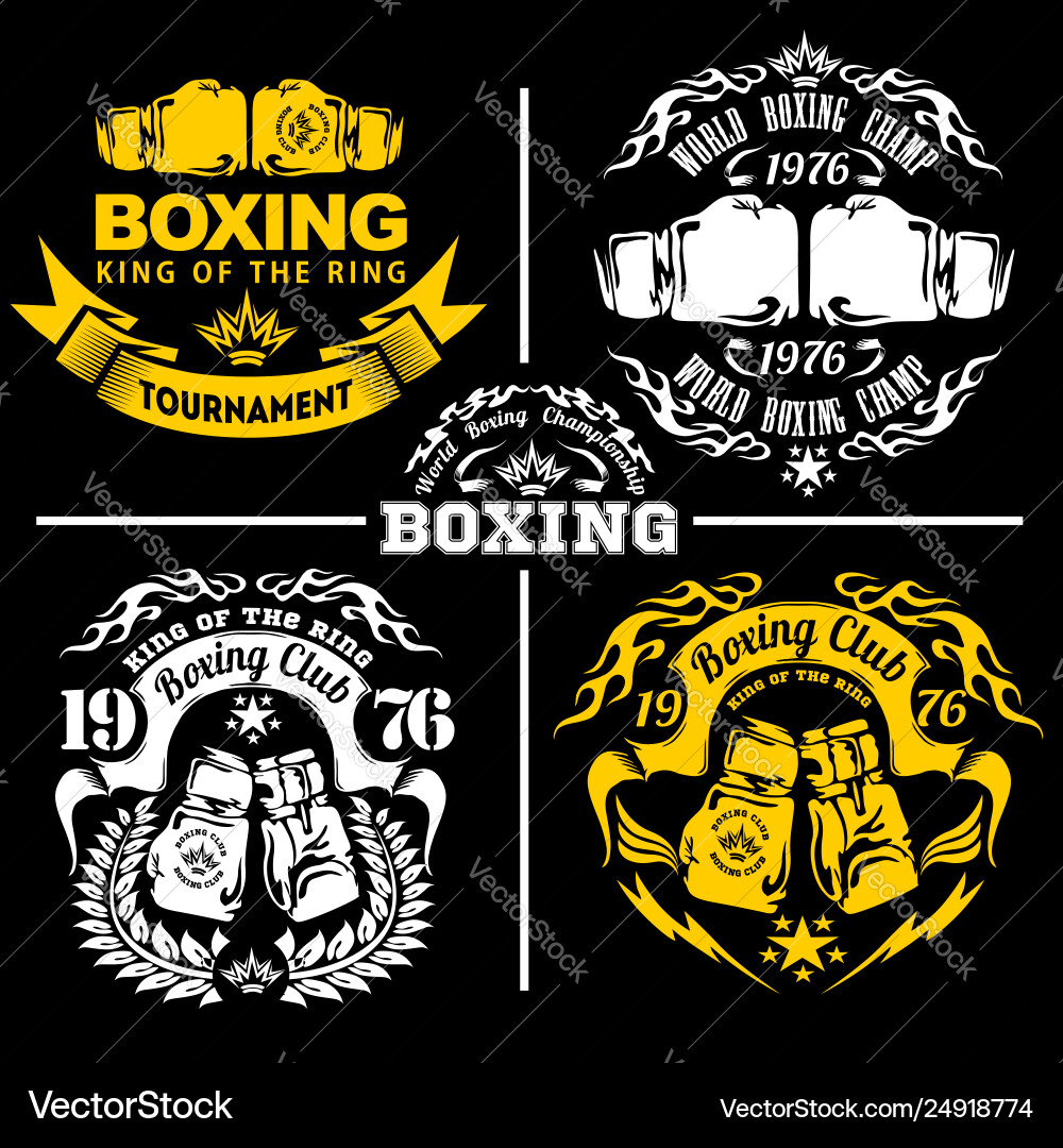 Boxing Club Labels & Emblems Royalty Free Vector Image