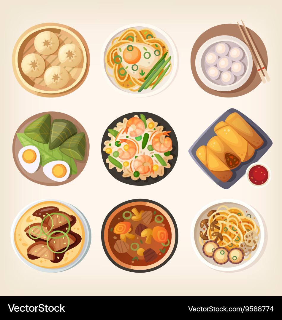 Chinese cuisine Royalty Free Vector Image - VectorStock