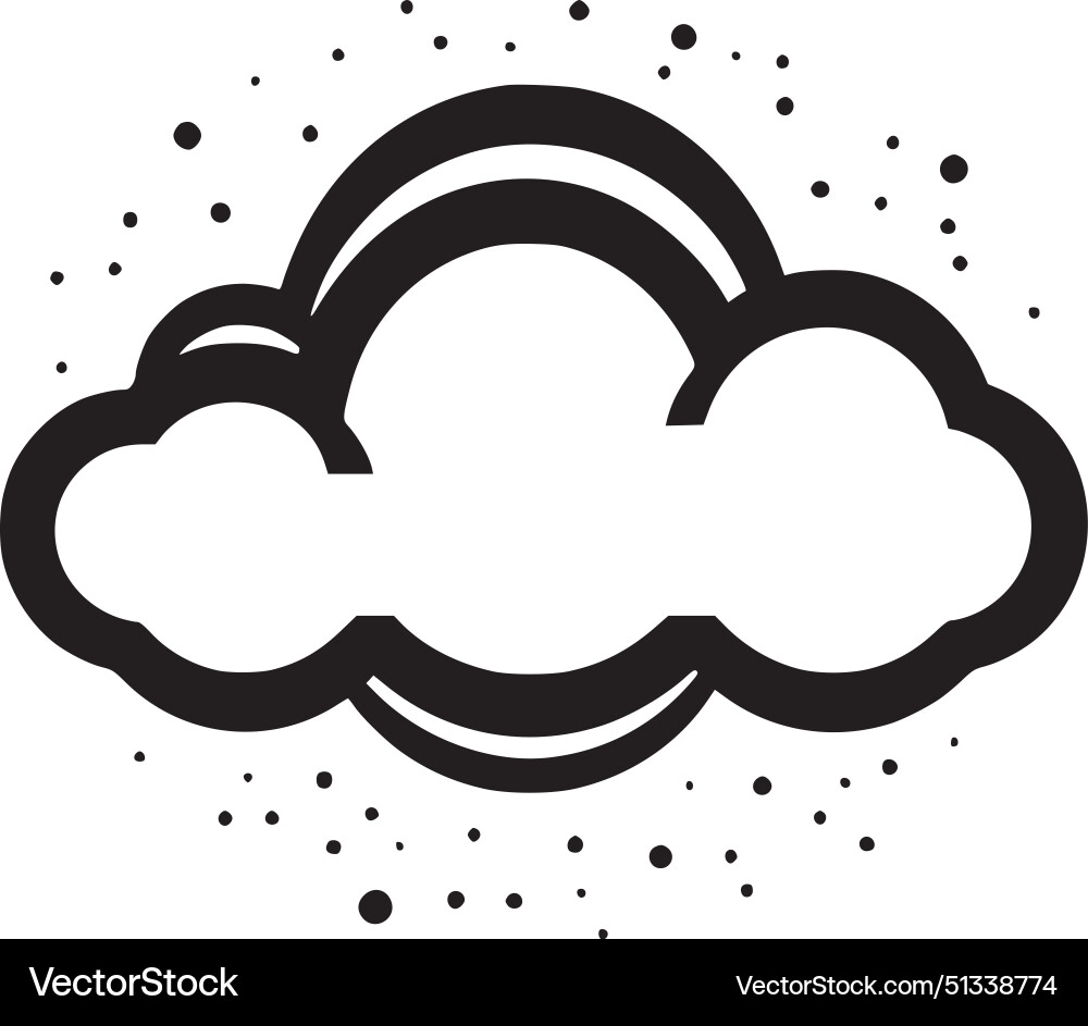 Cloud - minimalist and flat logo Royalty Free Vector Image