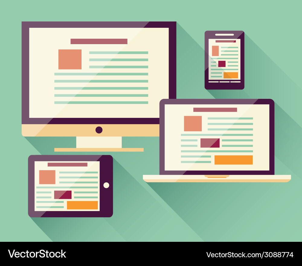 Collection of flat icons electronic devices Vector Image