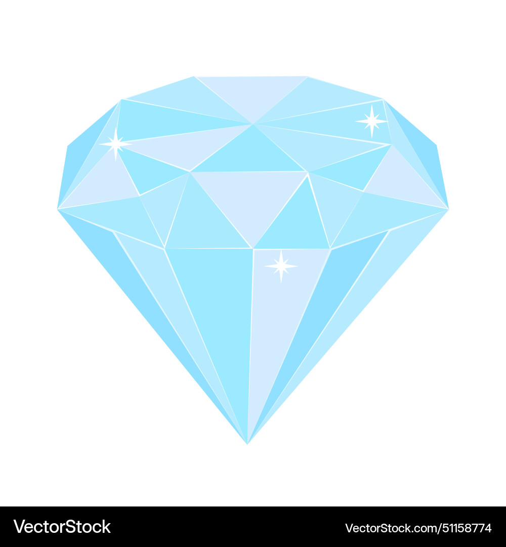 Gemstone in flat style Royalty Free Vector Image
