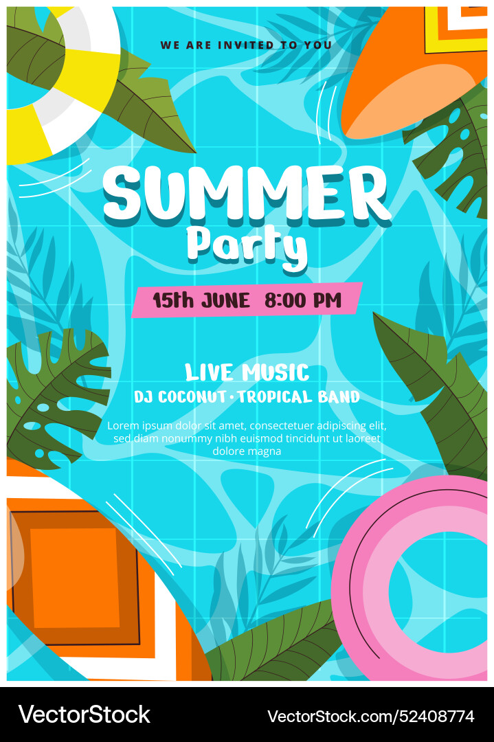 Hand drawn summer poster design Royalty Free Vector Image