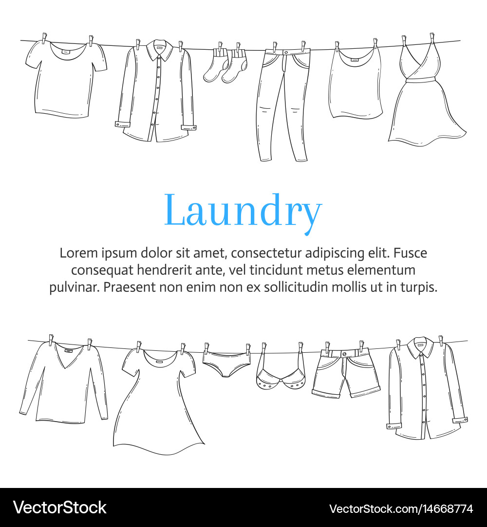 Laundry service banner template with male Vector Image