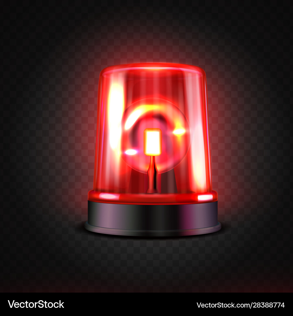 Realistic red led flasher lights transparent Vector Image