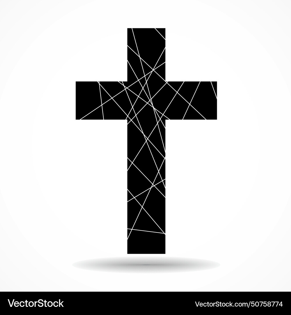 Religion cross icon on white Royalty Free Vector Image