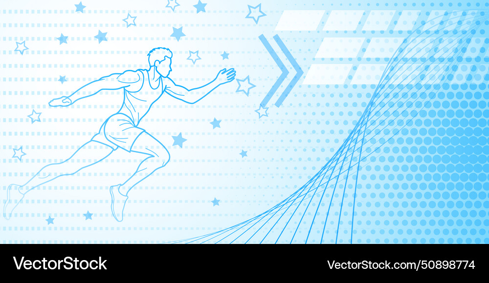 Runner or long jumper themed background Royalty Free Vector