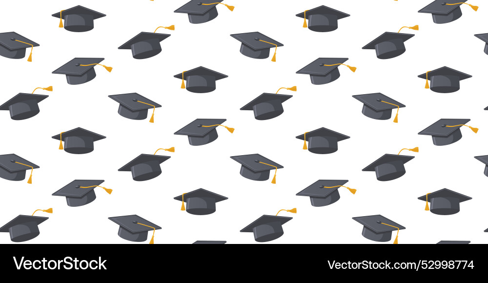 Seamless pattern of graduation caps Royalty Free Vector