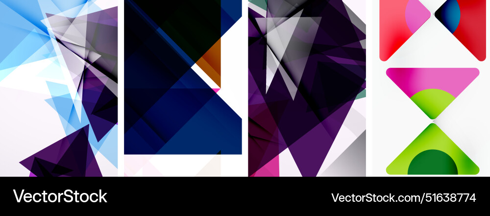 Set of abstract random triangle composition Vector Image