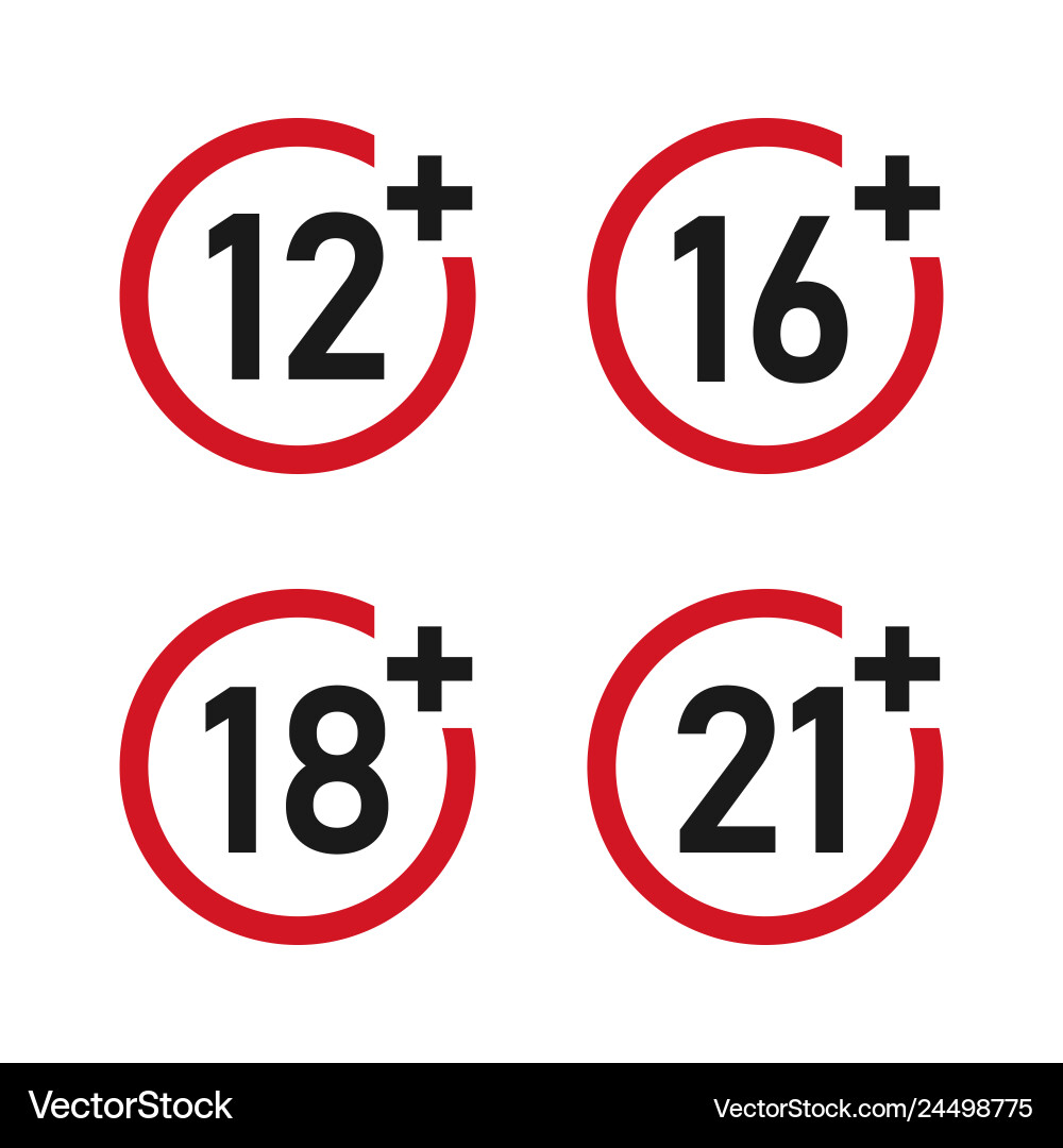 Age content sign image Royalty Free Vector Image