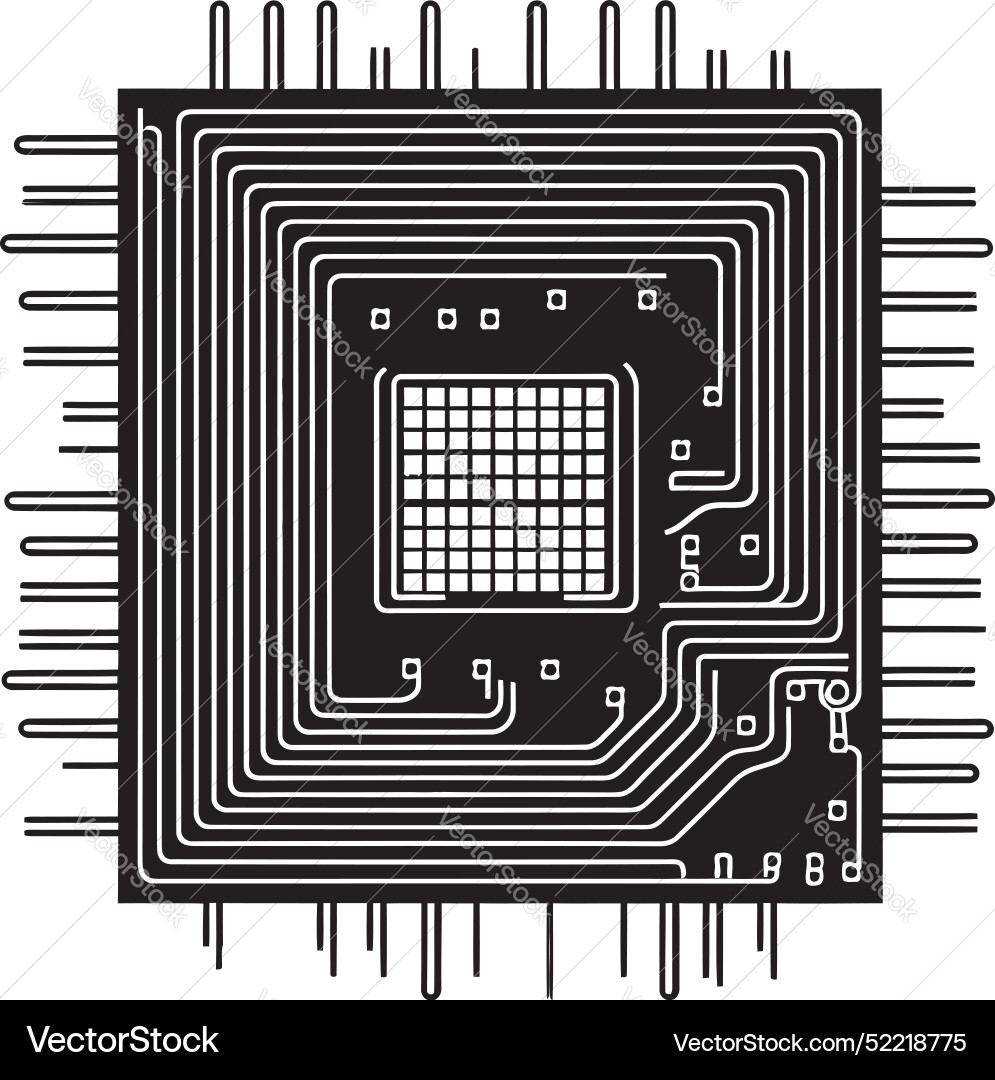 Digital essence chip logo electromatrix Royalty Free Vector