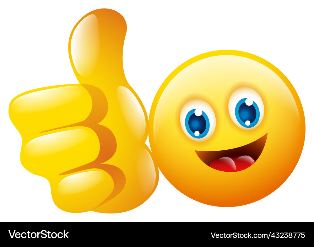 Emoticon doing thumb up Royalty Free Vector Image