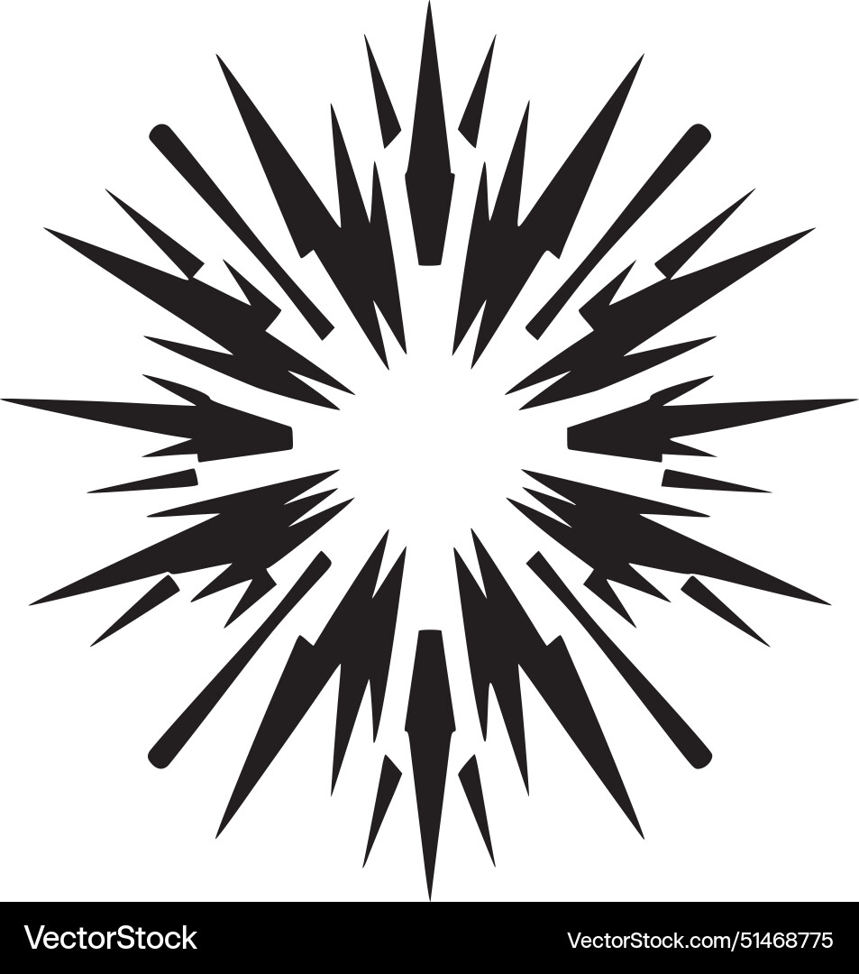 Explosion - black and white Royalty Free Vector Image