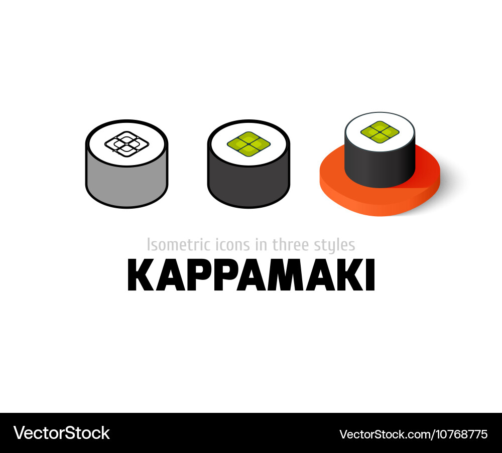 Kappamaki icon in different style Royalty Free Vector Image
