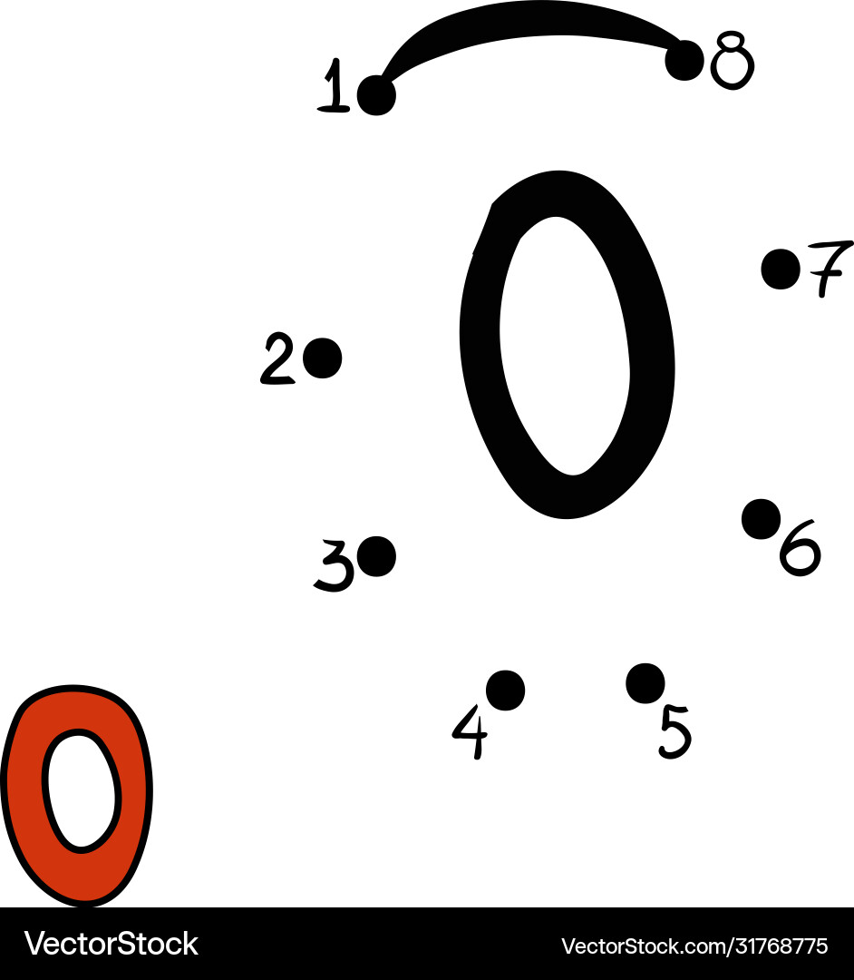 Numbers game letter o Royalty Free Vector Image