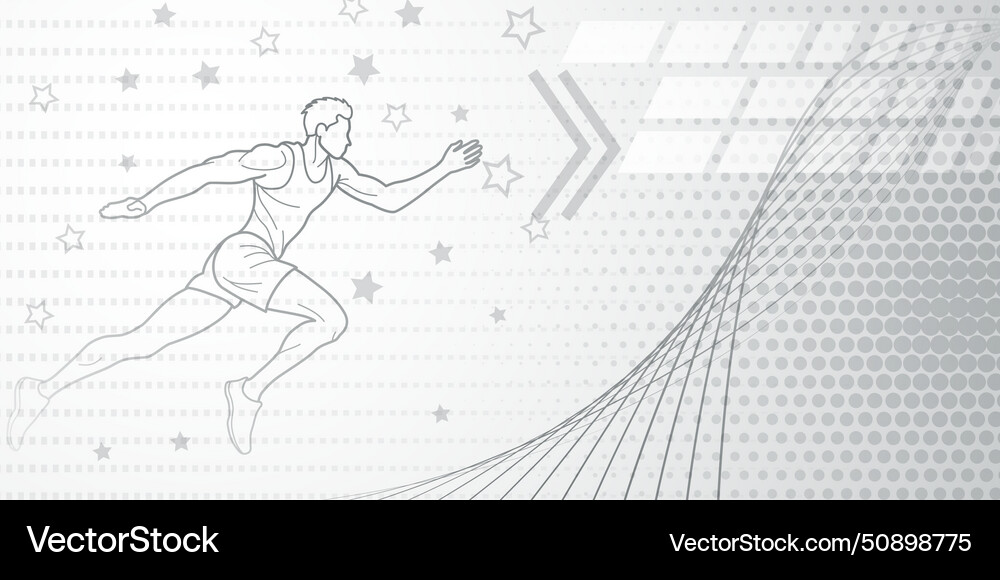 Runner or long jumper themed background Royalty Free Vector