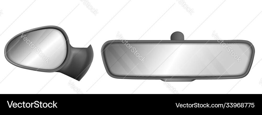 Side and rear view car mirrors Royalty Free Vector Image