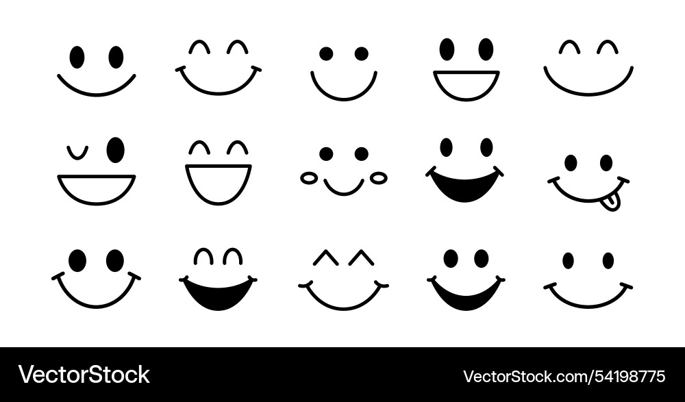 Smile emotion icon template smiling happy icons Vector Image