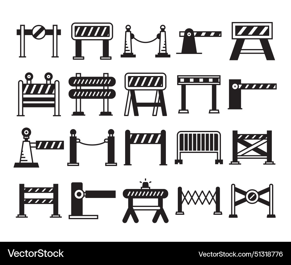 Barrier icons set Royalty Free Vector Image - VectorStock