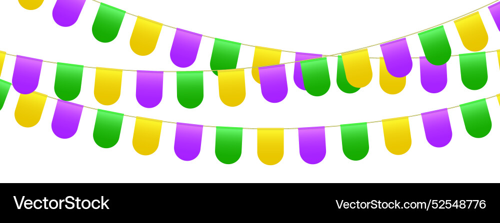 Bunting flags carnival party mardi gras Royalty Free Vector