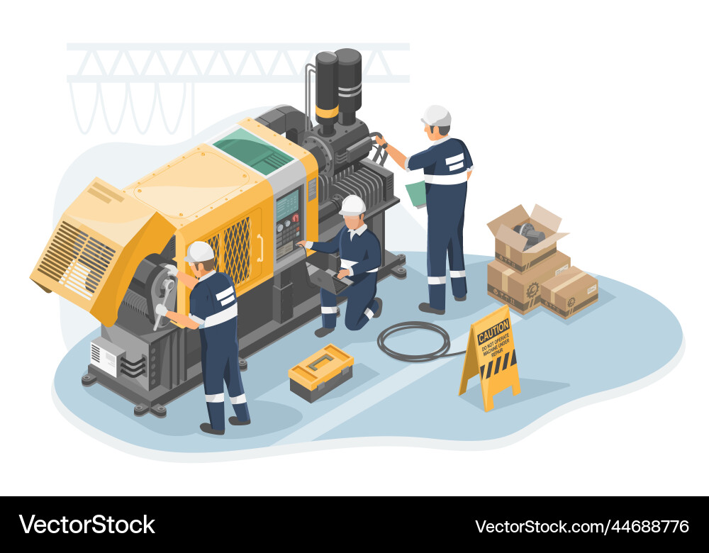 Engineer maintenance concept failure machine Vector Image