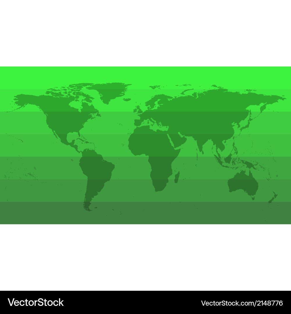 Green world map Royalty Free Vector Image - VectorStock