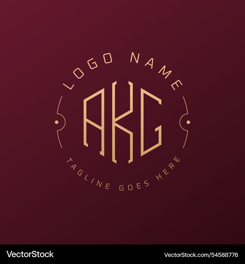 Luxury akg logo design elegant letter Royalty Free Vector