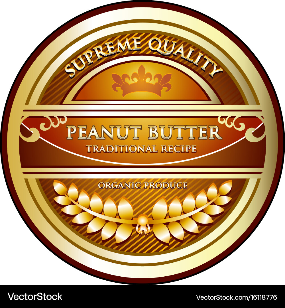 Peanut butter gold icon Royalty Free Vector Image