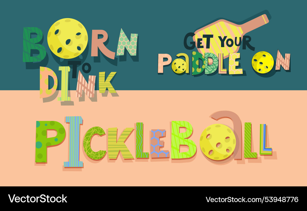 Pickleball landscape print with creative lettering