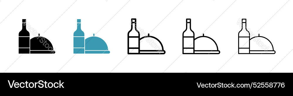 Room service set on white background Royalty Free Vector