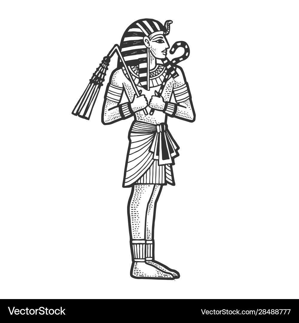 Ancient egyptian pharaoh sketch Royalty Free Vector Image