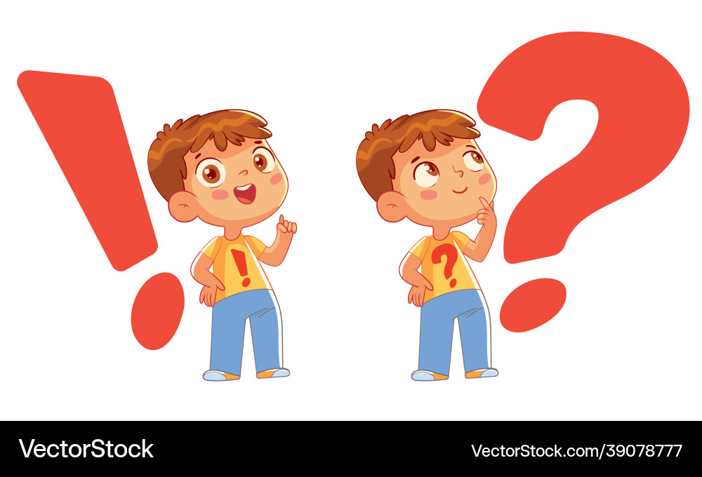 Child on the background of a question mark Vector Image