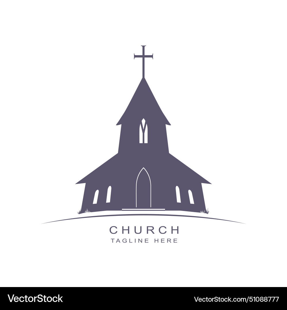 Church building emblem community worship unity Vector Image